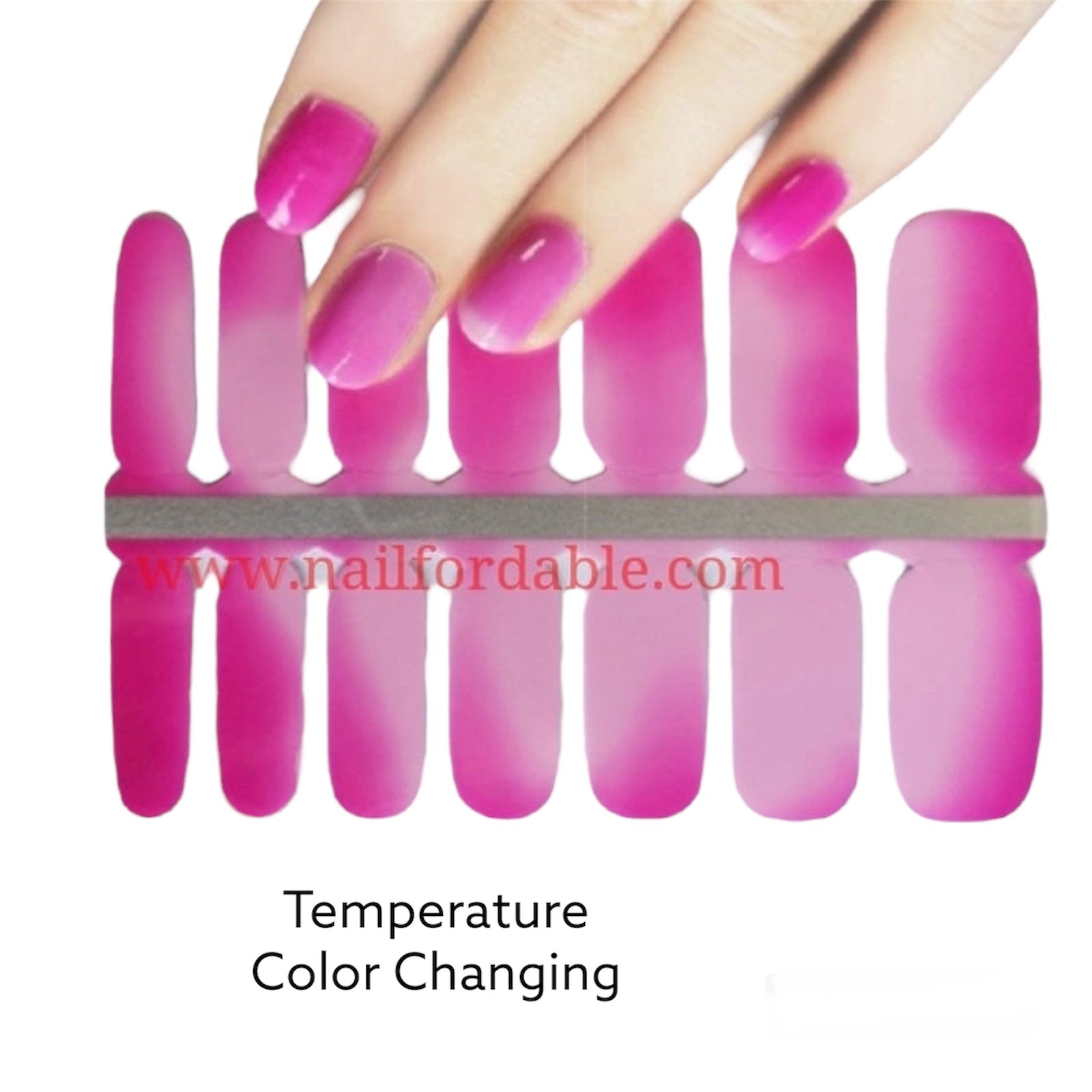 Color changing - Rose to Pink| Nail Wraps | Nail Stickers | Nail Strips ...