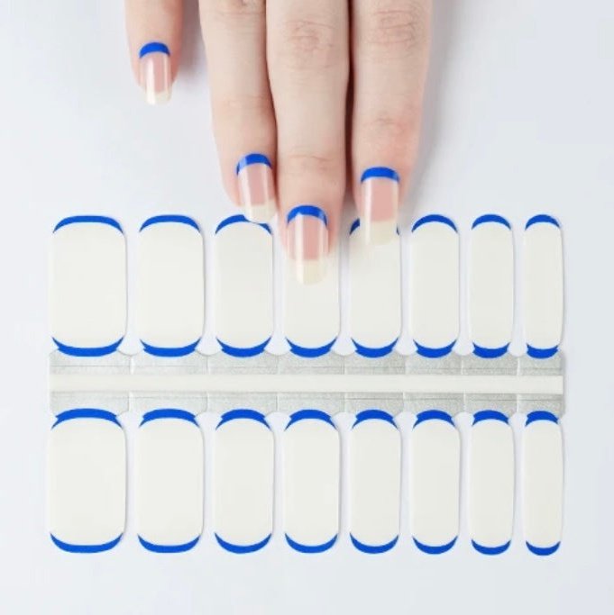 Blue inverted tips| Nail Wraps | Nail Stickers | Nail Strips | Gel ...