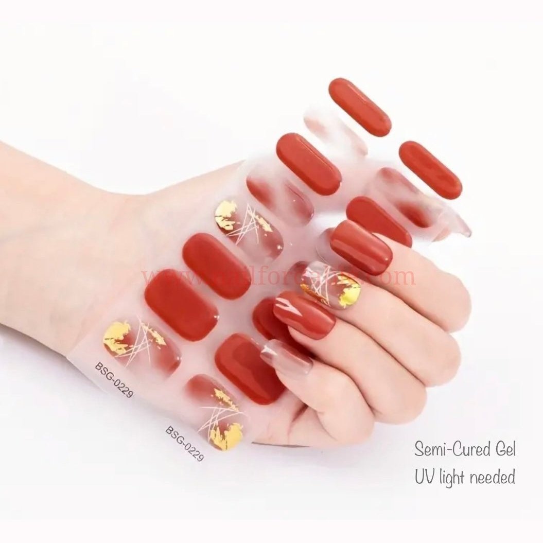 Land of gold - Semi-Cured Gel Wraps (UV) | Nail Wraps | Nail Stickers ...