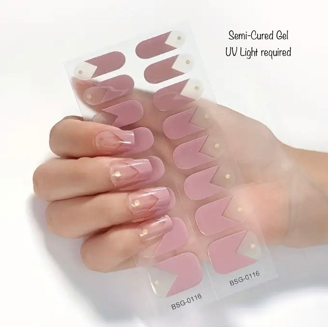 Half White - Semi-Cured Gel Wraps (UV) | Nail Wraps | Nail Stickers ...