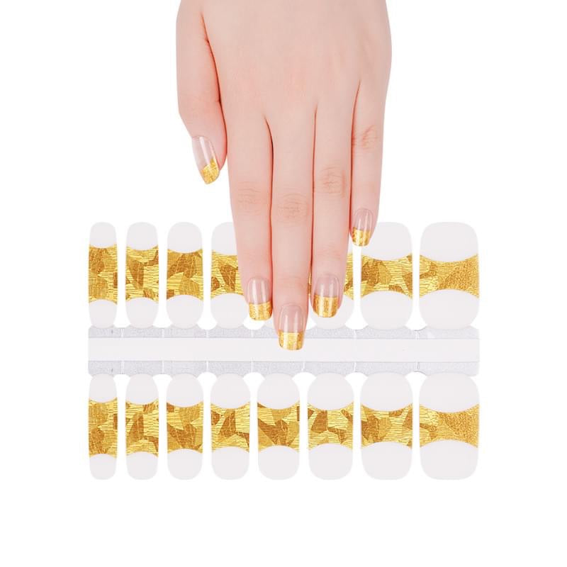 Gold Chrome french tips| Nail Wraps | Nail Stickers | Nail Strips | Gel ...