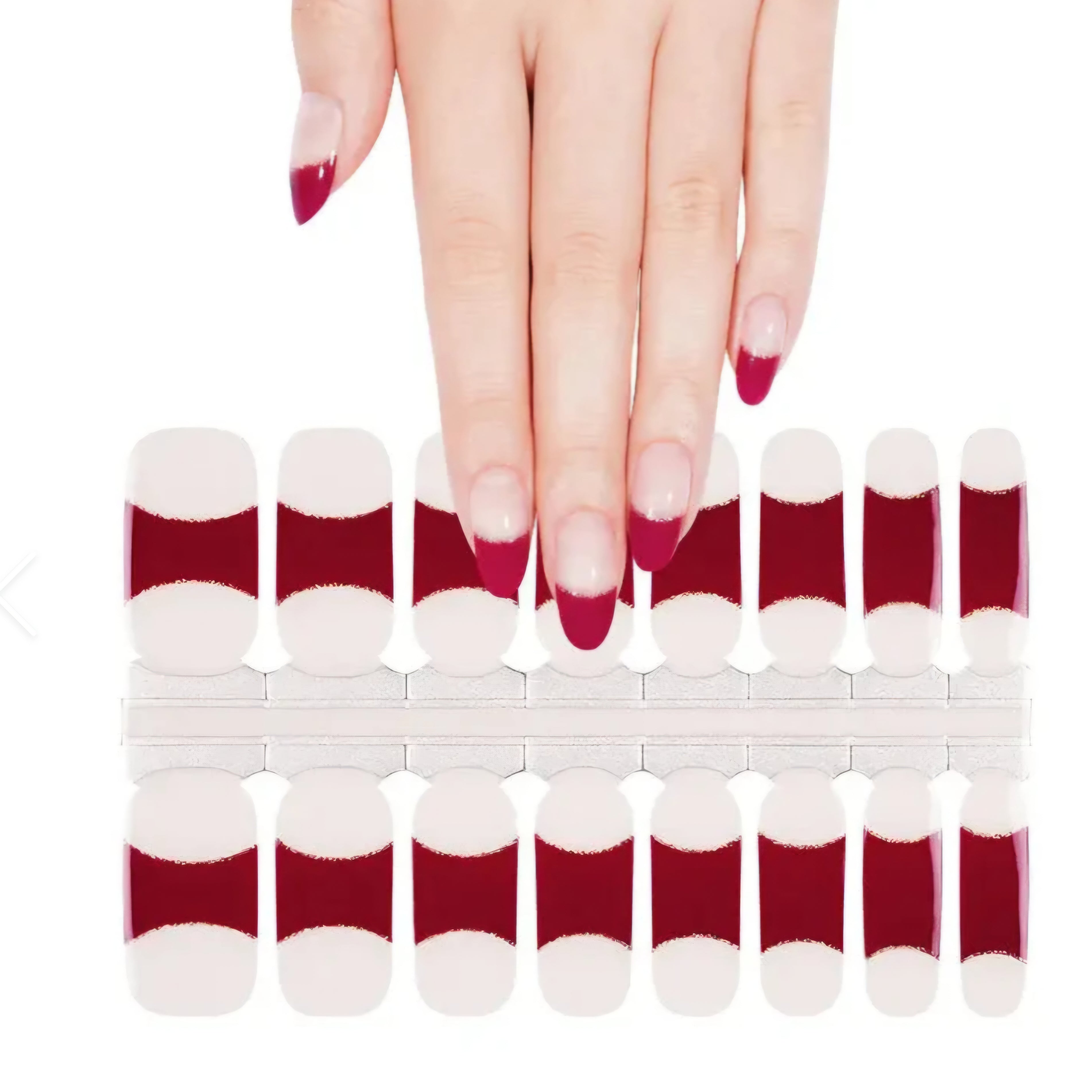Red foil french tips | Nail Wraps | Nail Stickers | Nail Strips | Gel ...