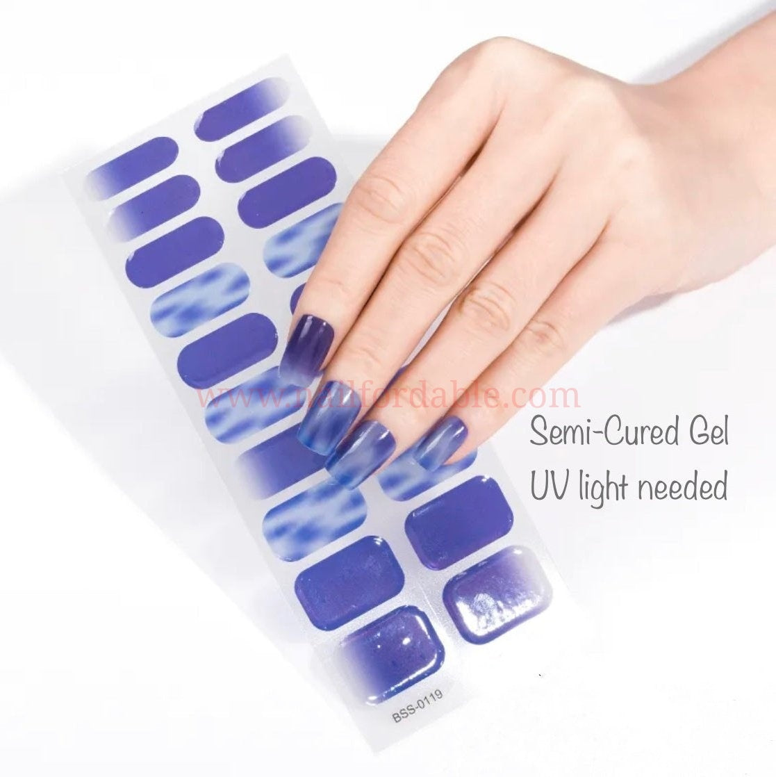 Blue mist - Semi-Cured Gel Wraps (UV) | Nail Wraps | Nail Stickers ...