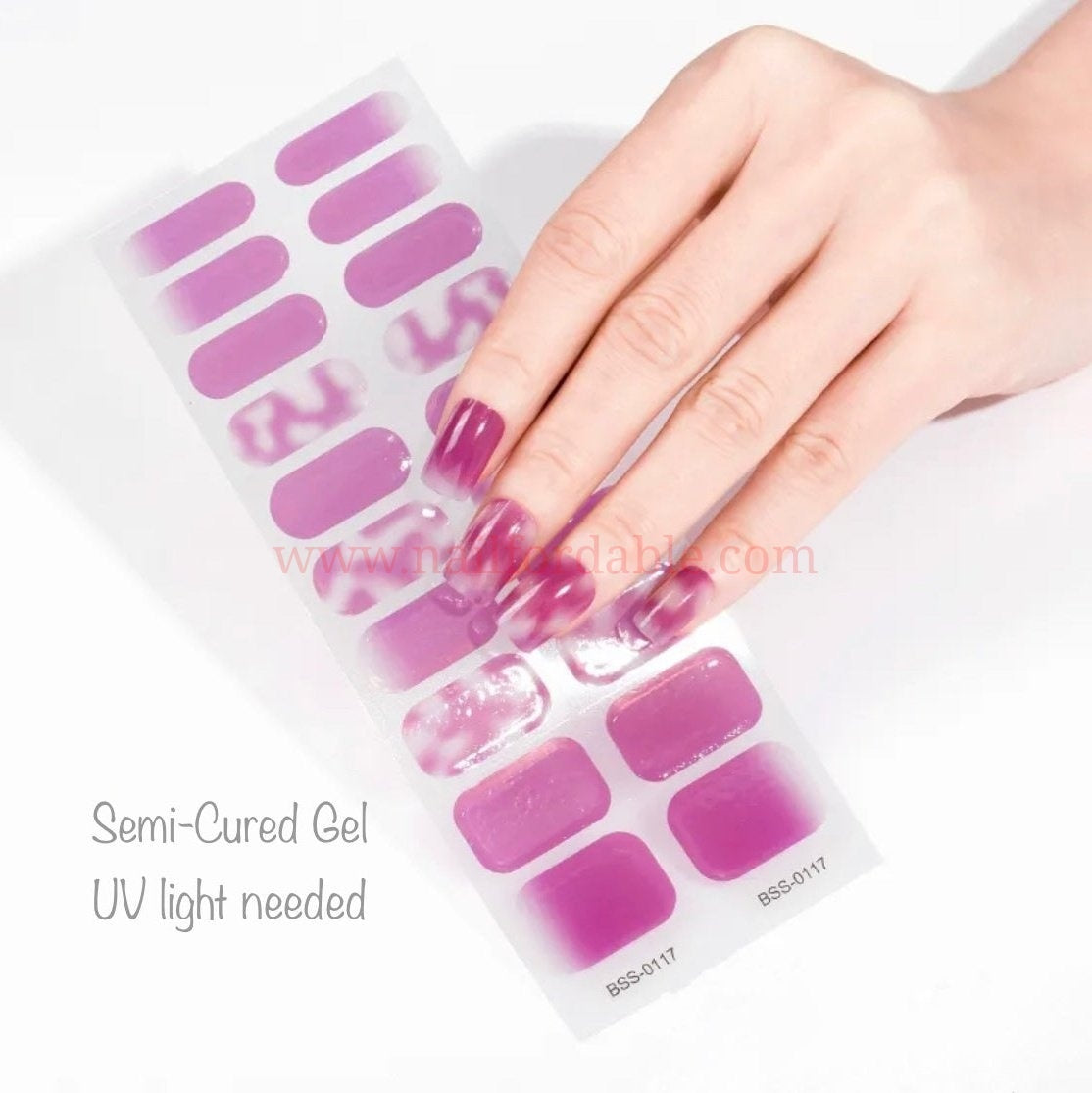 Pink mist - Semi-Cured Gel Wraps (UV) | Nail Wraps | Nail Stickers ...