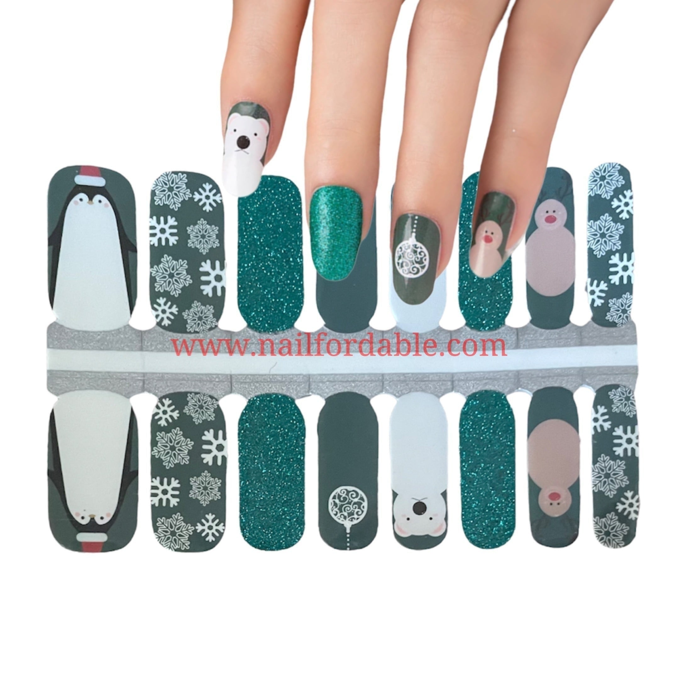 Arctic Christmas| Nail Wraps | Nail Stickers | Nail Strips | Gel Nails ...