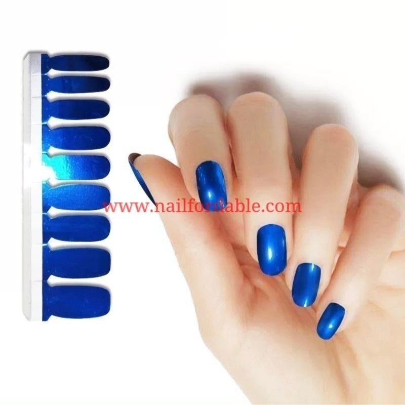 Blue (Chrome) | Nail Wraps | Nail Stickers | Nail Strips | Gel Nails ...