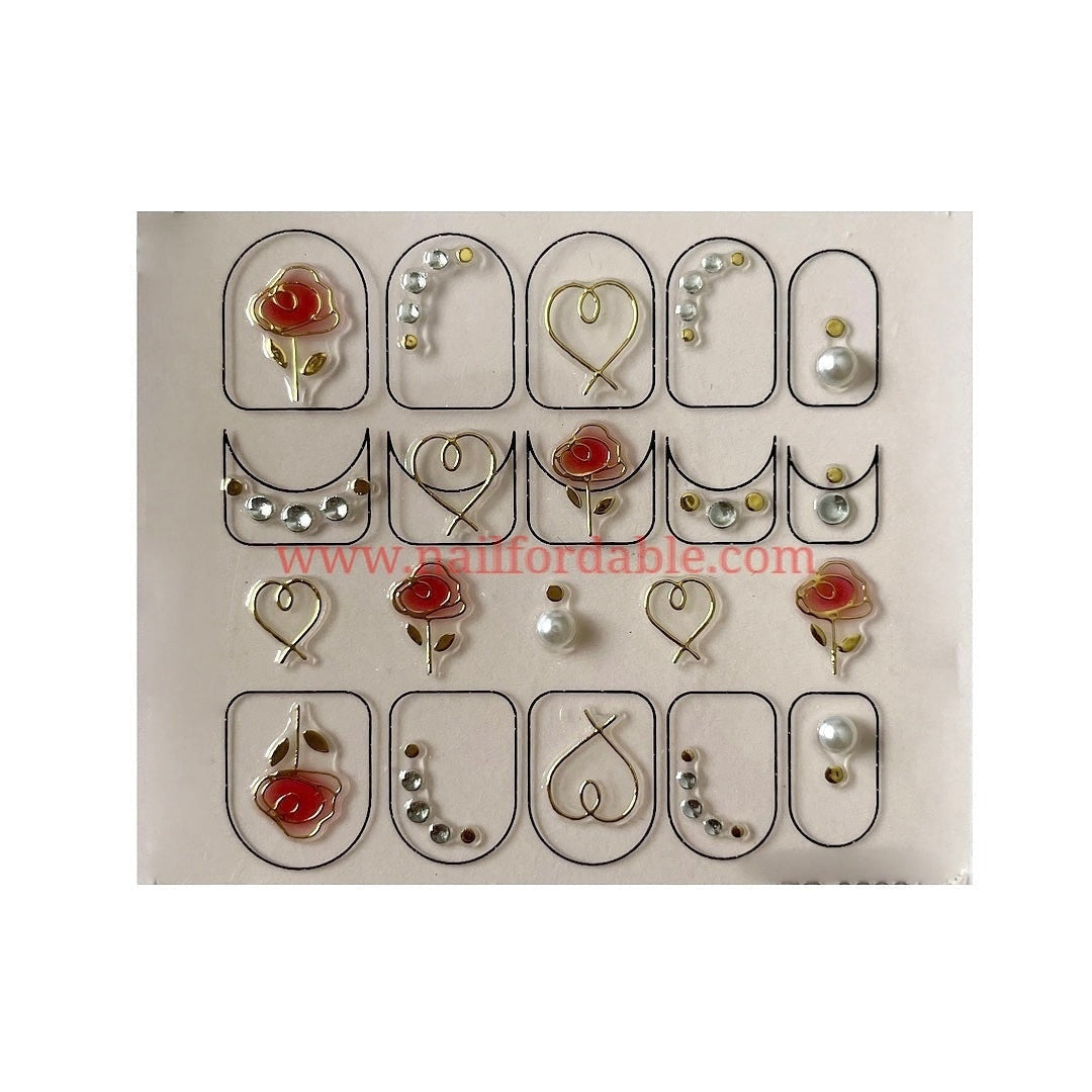 Love Rhinestones #3 | Nail Wraps | Nail Stickers | Nail Strips | Gel ...