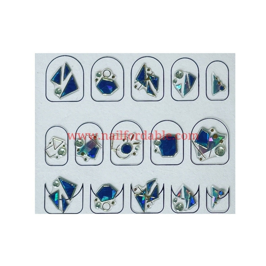 Blue triangles | Nail Wraps | Nail Stickers | Nail Strips | Gel Nails ...