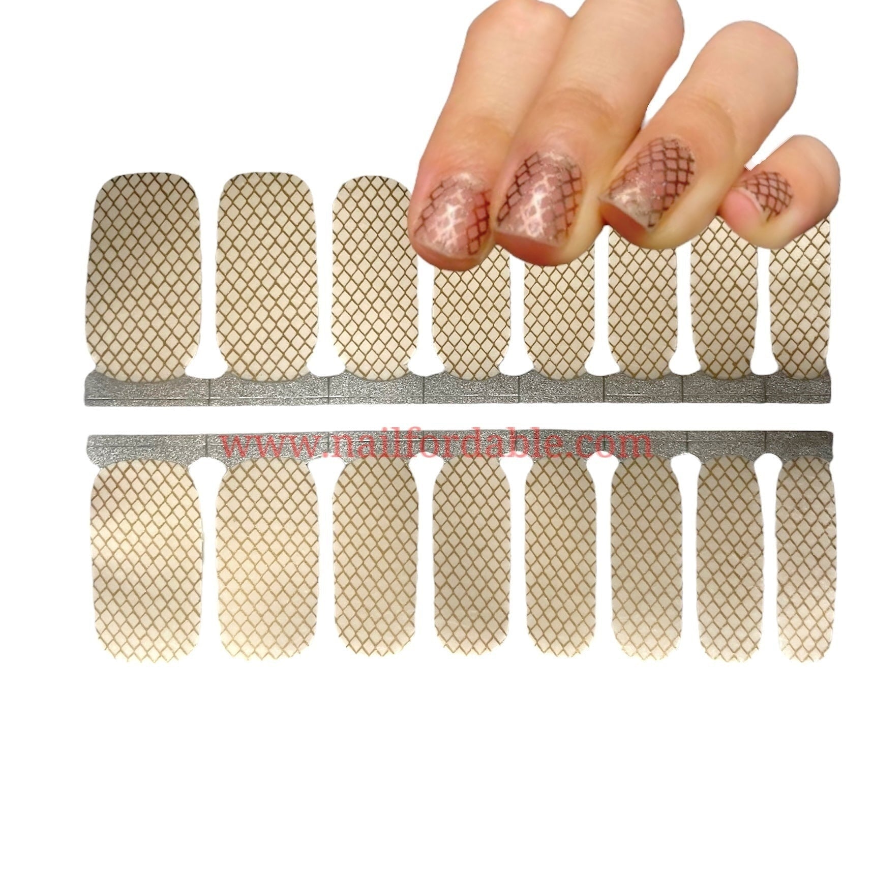 Gold fishing net (Overlay)| Nail Wraps | Nail Stickers | Nail Strips ...