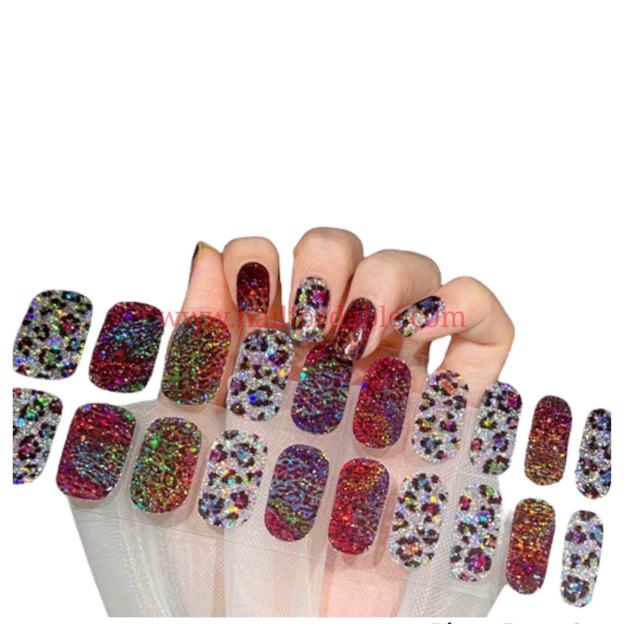 Leopard colors- Cured Gel Wraps (Air Dry/Non UV) | Nail Wraps | Nail ...