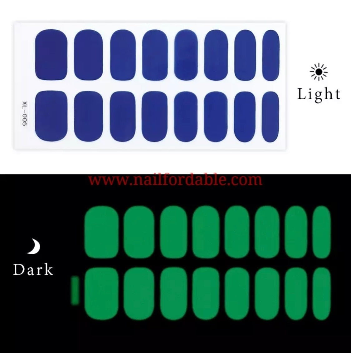 Dark Blue (Luminous) | Nail Wraps | Nail Stickers | Nail Strips | Gel ...